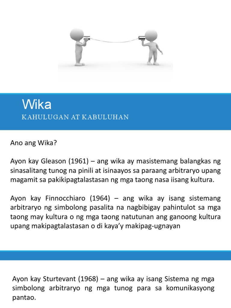 Lesson 1 Wika Kahulugan at Kabuluhan | PDF