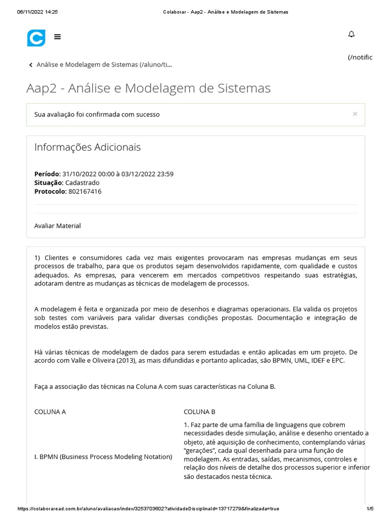 Colaborar - Aap2 - Análise e Modelagem de Sistemas | Download Free PDF ... Colaborar - Aap2 - Análise e Modelagem de Sistemas | Download Free PDF ...