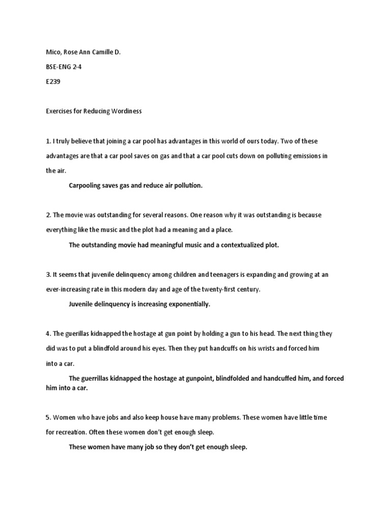 Concise Writing Exercises | PDF | Language Arts & Discipline | Social ...