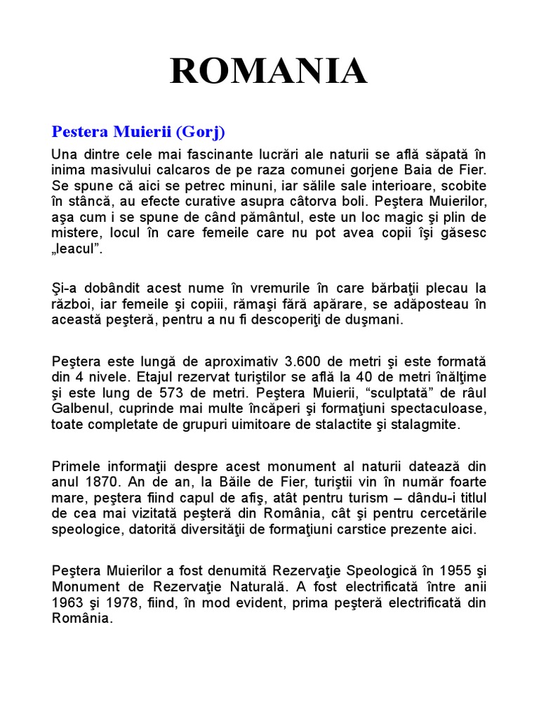 Pesteri - Romania | PDF