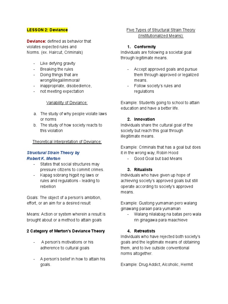 Ucsp M2 Reviewer | PDF | Deviance (Sociology) | Socialization
