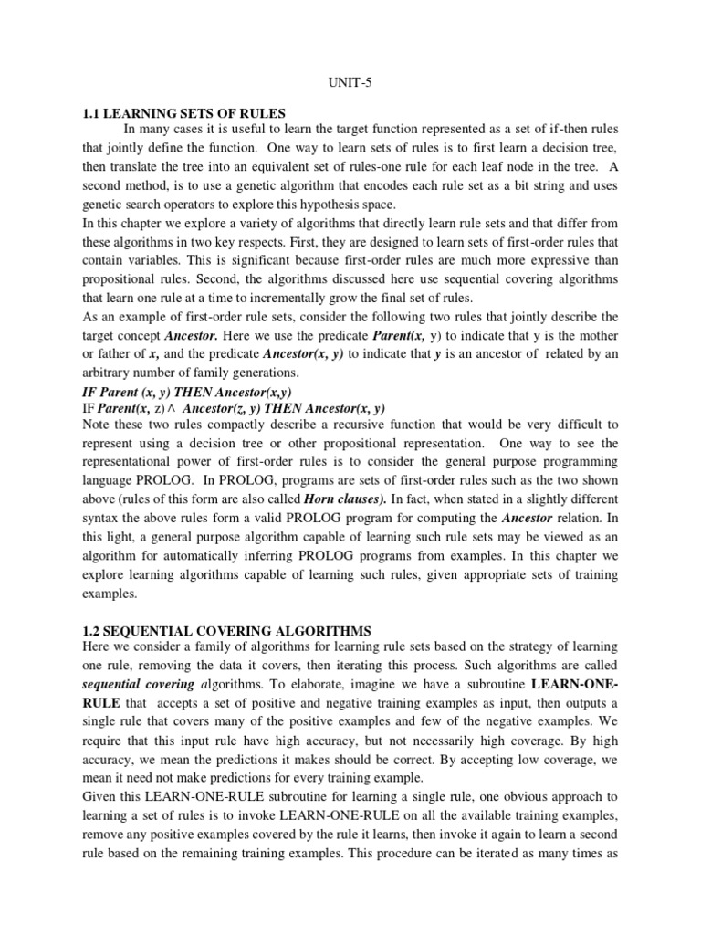 ML Unit-5 | PDF | First Order Logic | Inductive Reasoning
