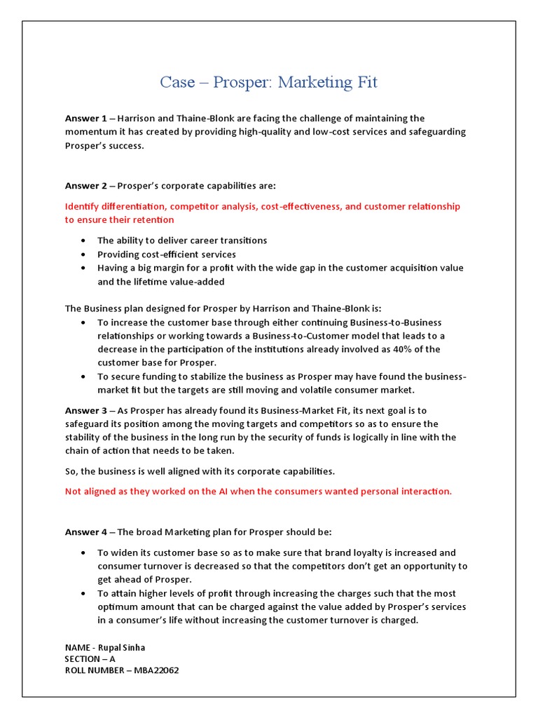 Case - Market Fit | PDF | Marketing | Profit (Economics)