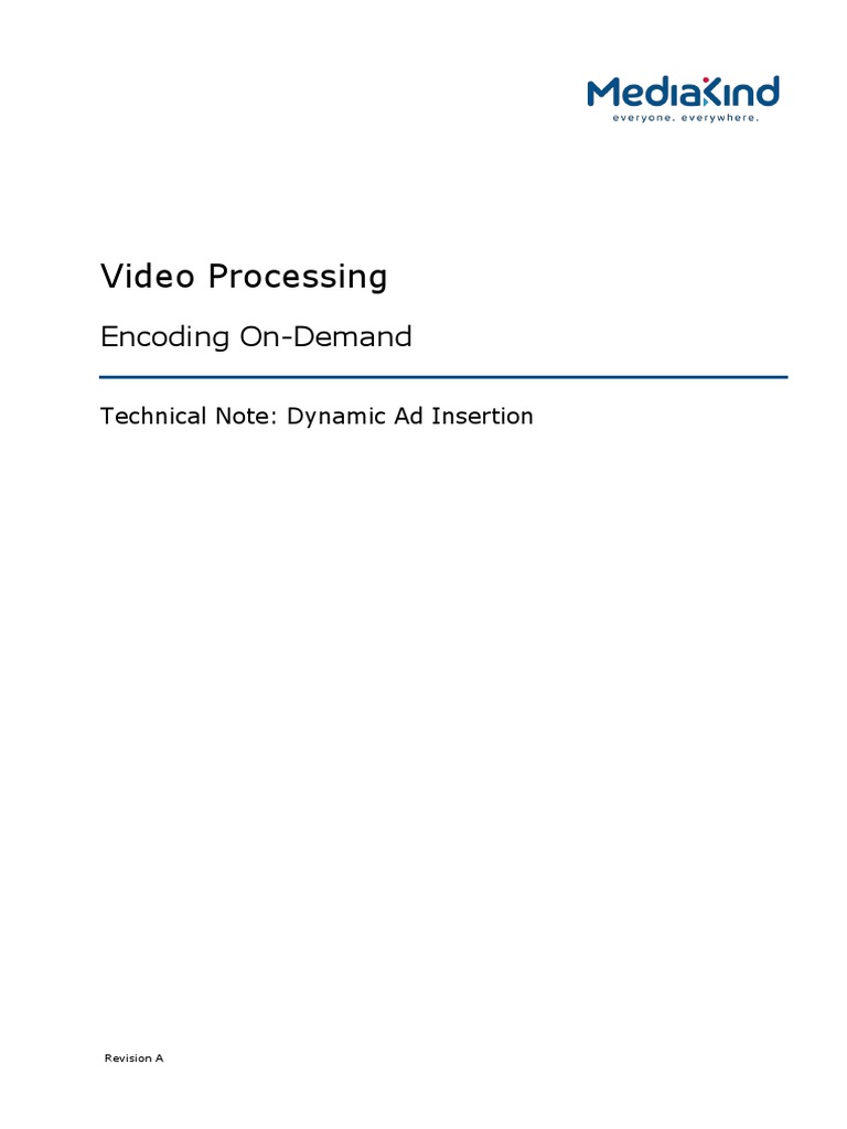 MKD 10 00413 01 01 TechnicalNote DAI EncodingOnDemand RA | PDF | Xml | Video On Demand