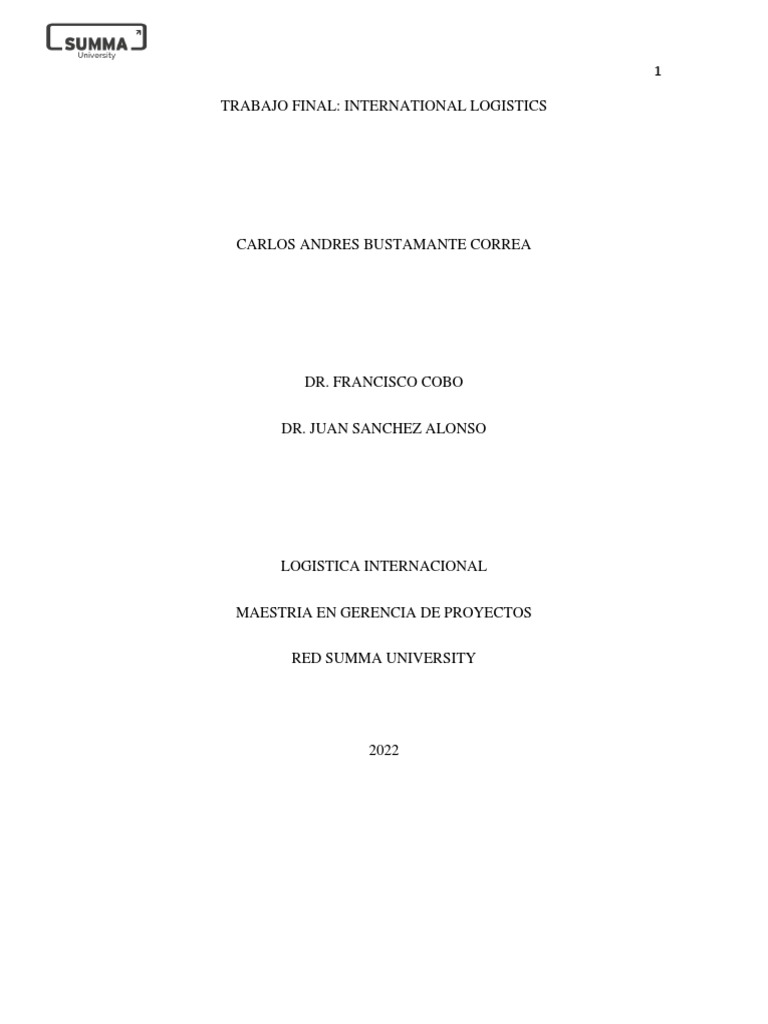 Trabajo Practico Final - Logistica Internacional | PDF | Logística | Arancel