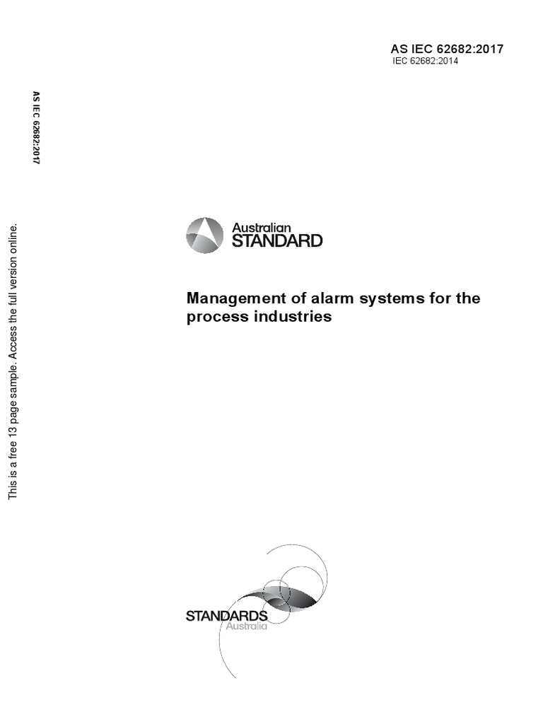 Management of Alarm Systems For The Process Industries: AS IEC 62682: ...