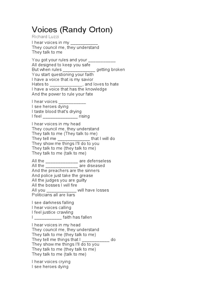 Hear Voices in My Head | PDF