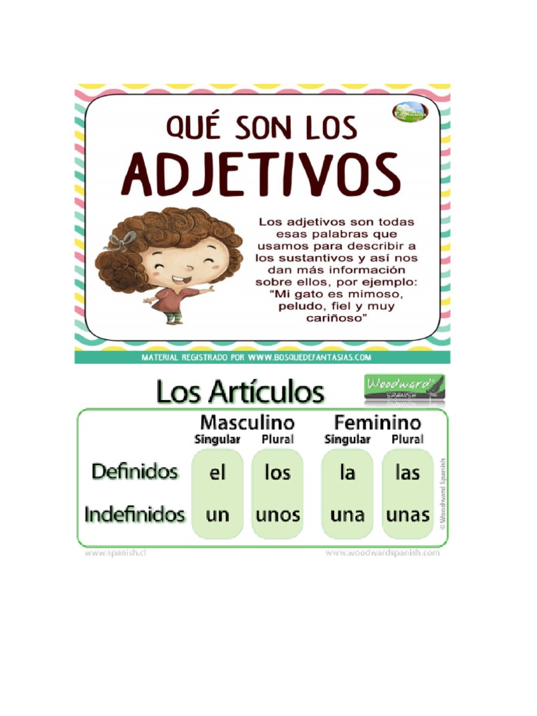 Adjetivo, Articulo y Verbo. | PDF