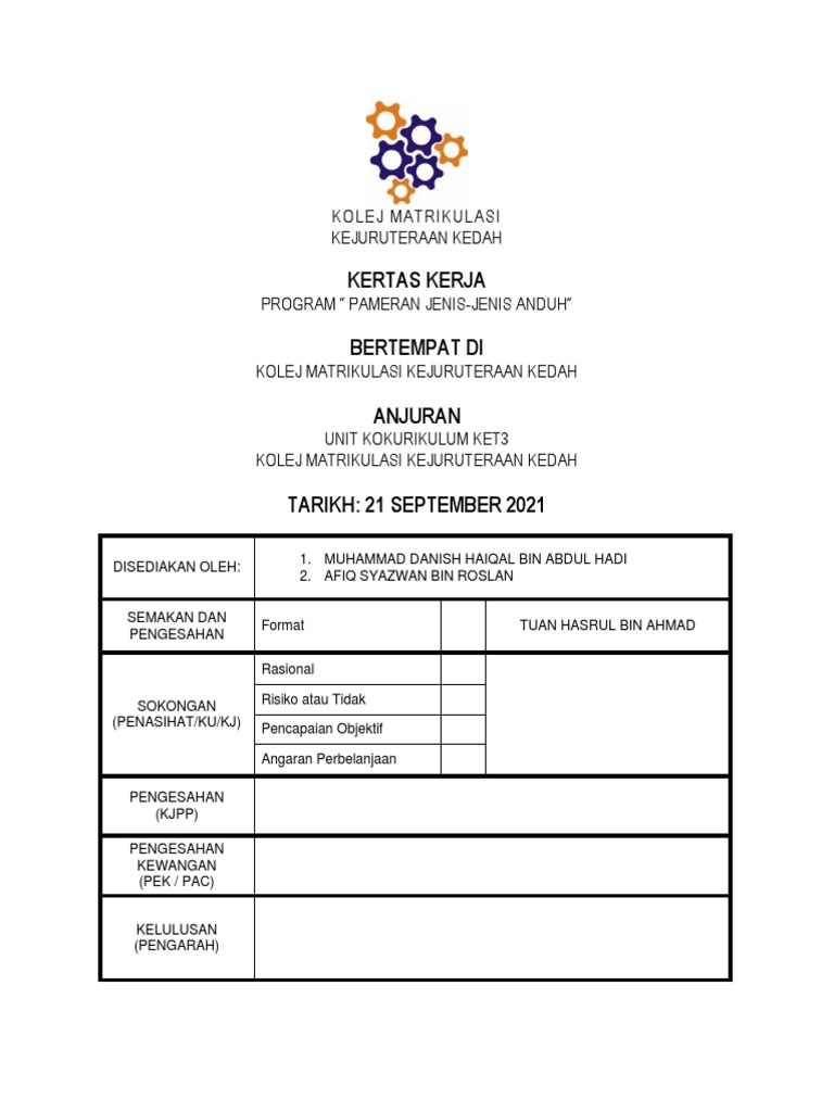 Kertas Kerja Afiq Dan Danish (Ket 3) 1 | PDF