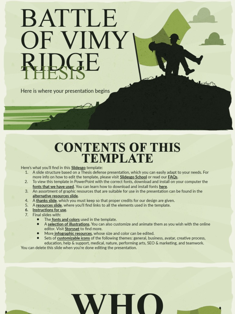 Battle of Vimy Ridge Thesis by Slidesgo | PDF | Planets | Saturn