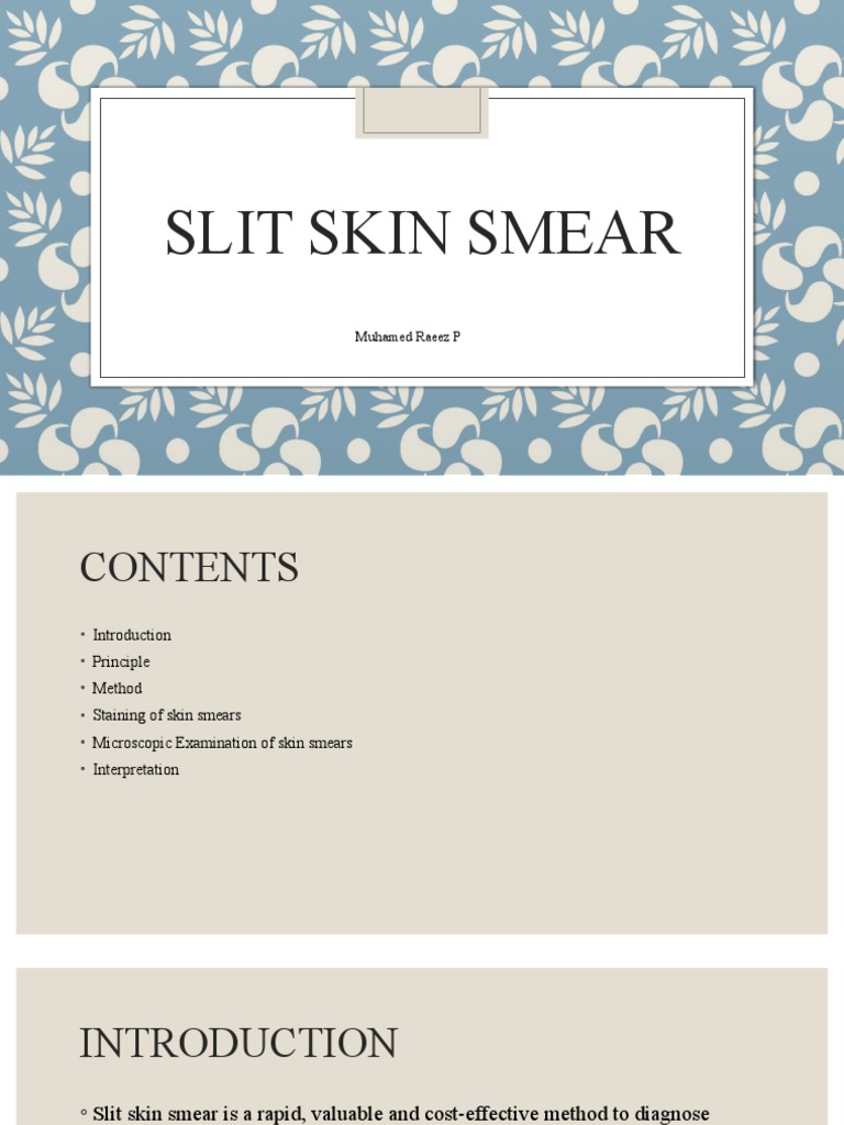 Slit Skin Smear | PDF | Staining | Leprosy