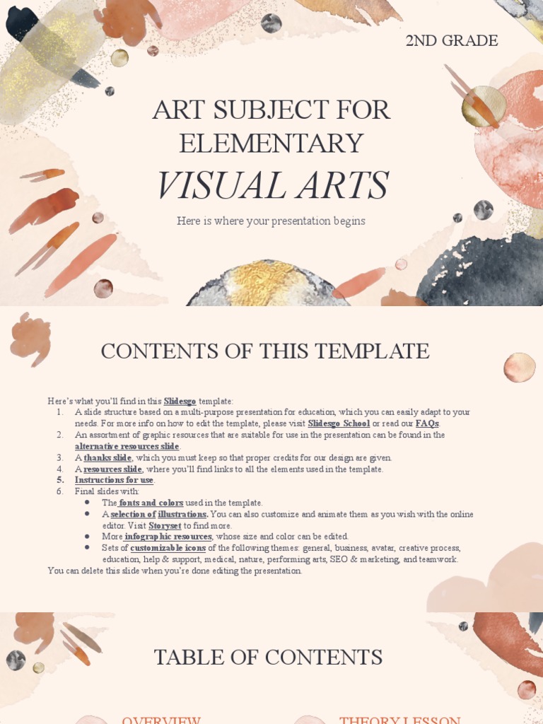 Art Subject For Elementary - Visual Arts - by Slidesgo | PDF | Planets ...