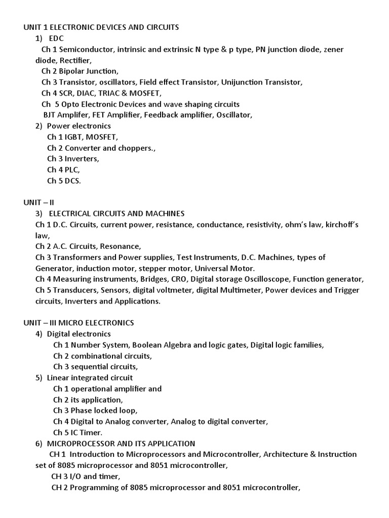 Unit 1 Electronic Devices and Circuits | PDF | Telecommunications ...