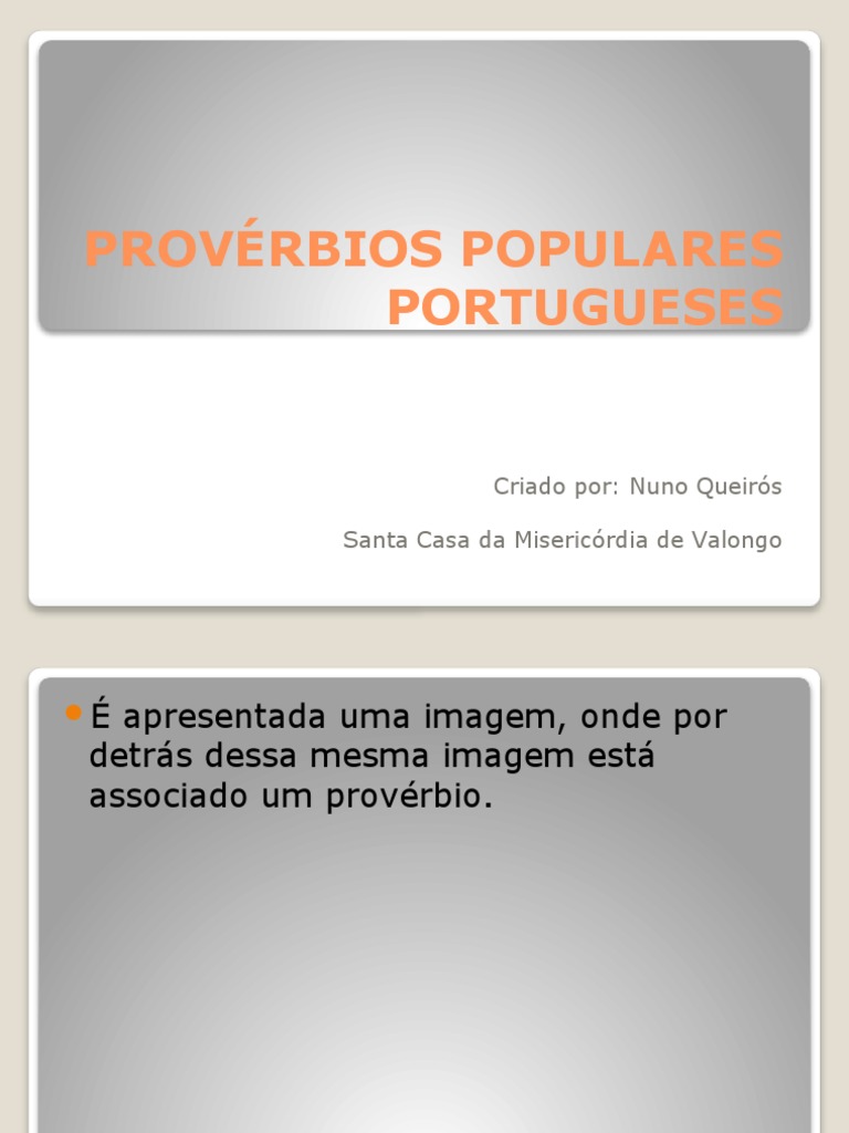 Provérbios Populares Portugueses | PDF