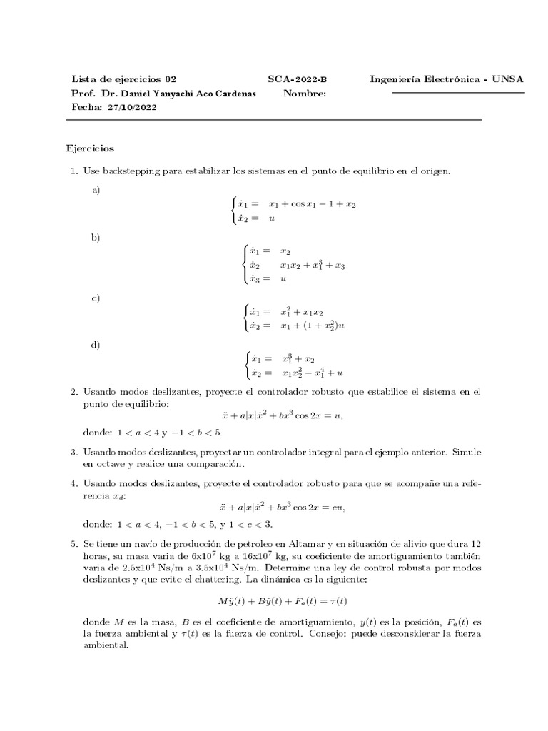 Lista de Ejercicios 2 | PDF