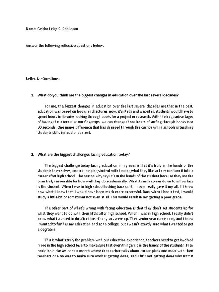 Evaluation Reflection | PDF | Teachers | Schools