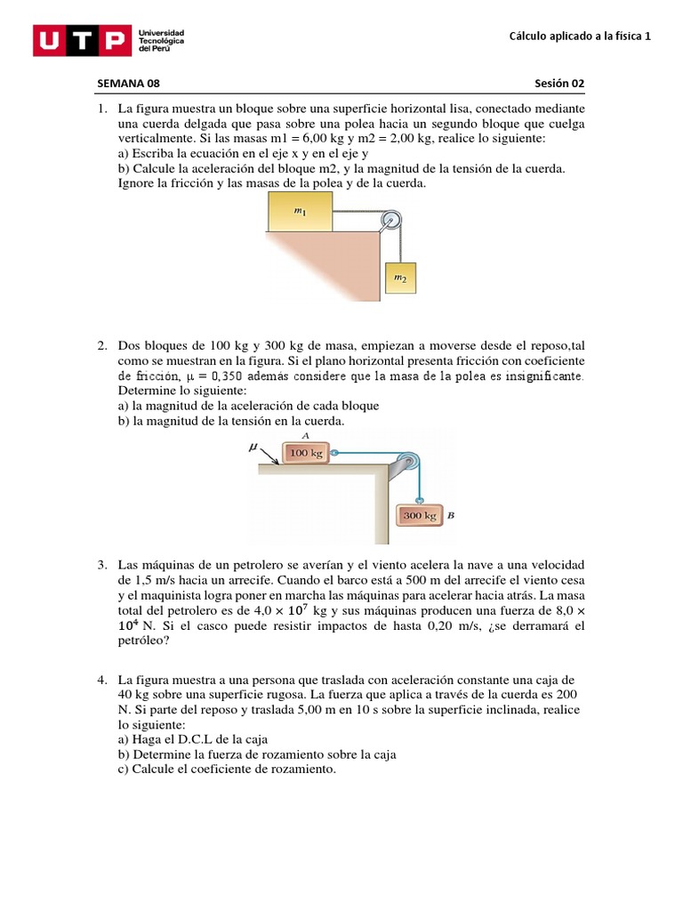 S08.s2 Resolver Ejercicios | PDF | Fricción | Física Aplicada e Interdisciplinaria