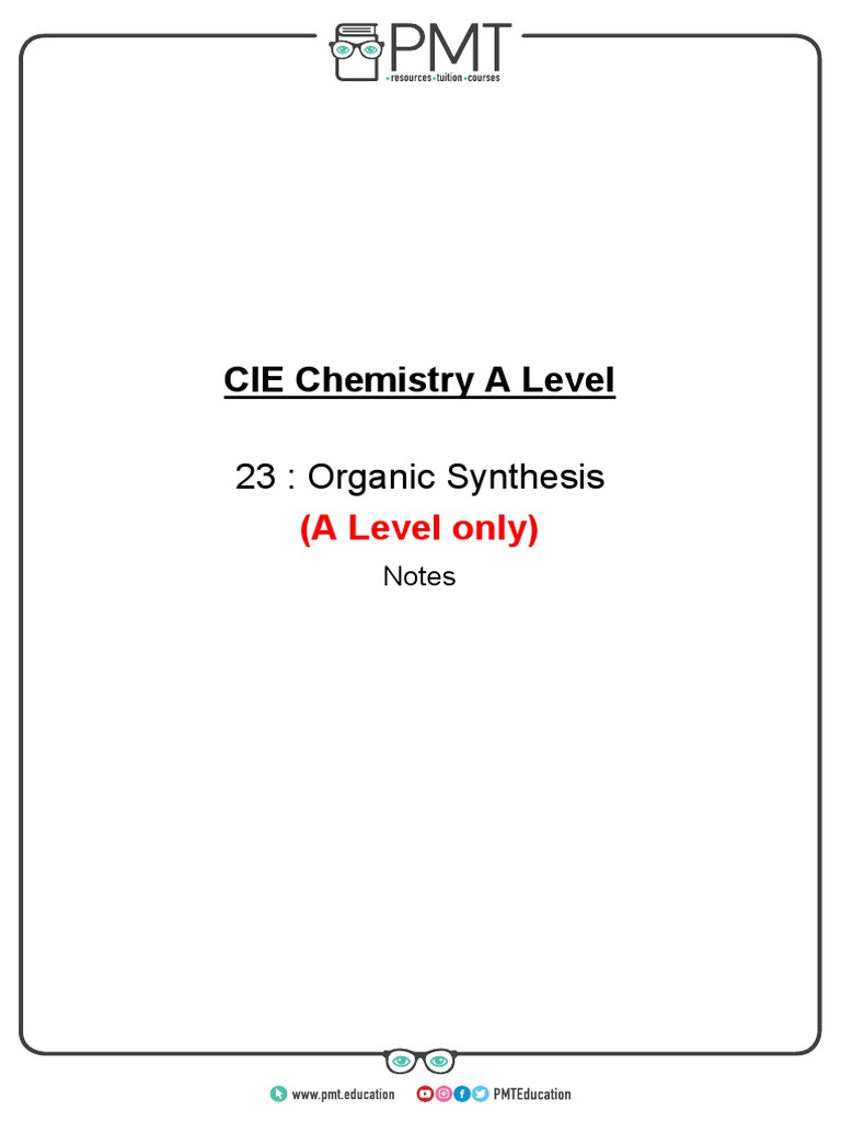 Organic Synthesis | PDF | Isomer | Chirality (Chemistry)