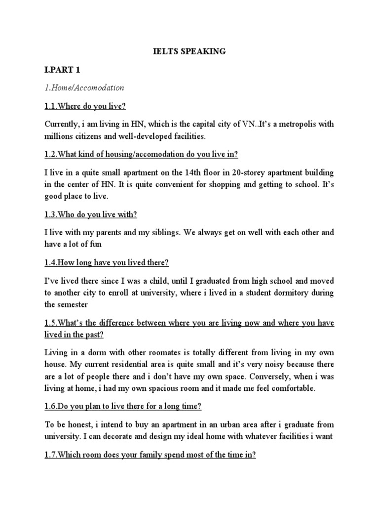 IELTS Speaking Sample | PDF | Shoe | Birthdays