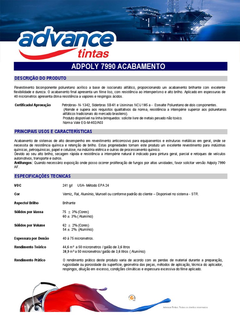 Adpoly 7990 Acab Revisão 08 | PDF | Tinta | Materiais