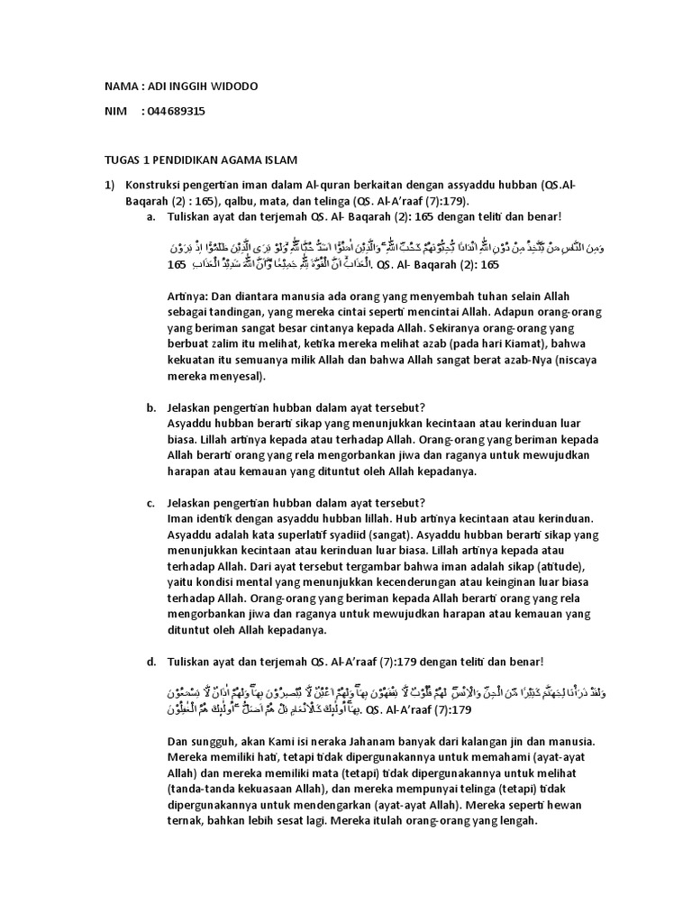 Tugas 1 Pendidikan Agama Islam | PDF