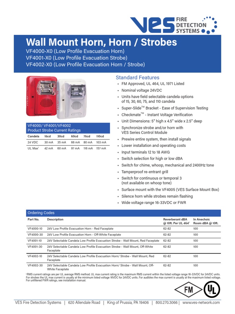 Wall Mount Horn Strobes | PDF | Rectifier | Equipment