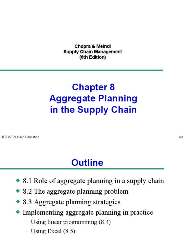 Forelæsning 10 Aggregate Planning II Chopra & Meindl | PDF | Supply Chain | Mathematical ...