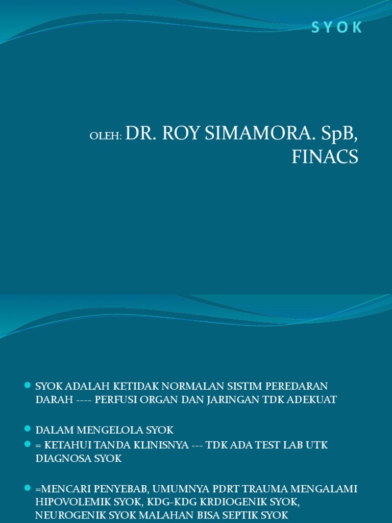 Dr. Roy Simamora. SPB, Finacs: Oleh | PDF | Kesehatan Holistik