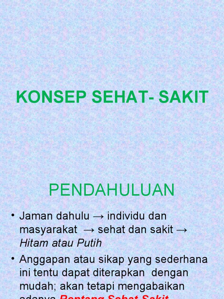 KONSEP SEHAT DAN SAKIT | PDF