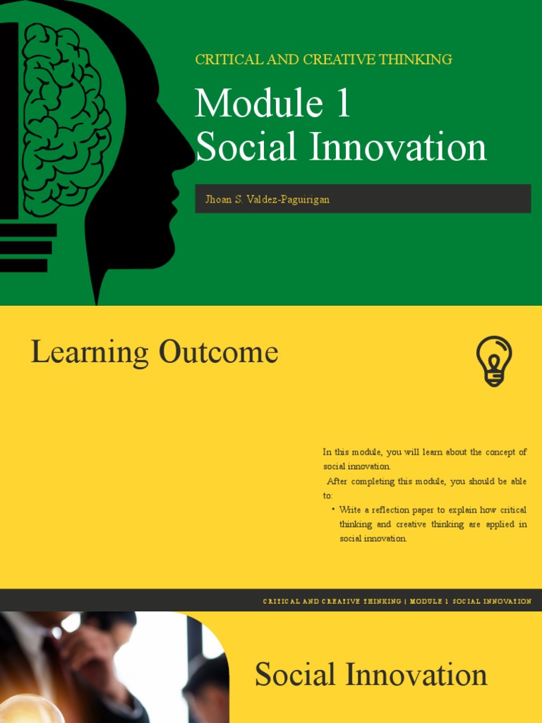 CCT Module 1 Social Innovation | PDF | Career & Growth | Social Science