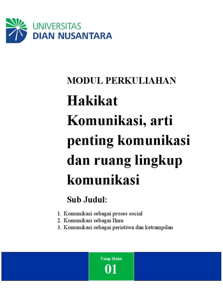 Modul Dasar Komunikasi: Konsep dan Komponen Penting Komunikasi | PDF