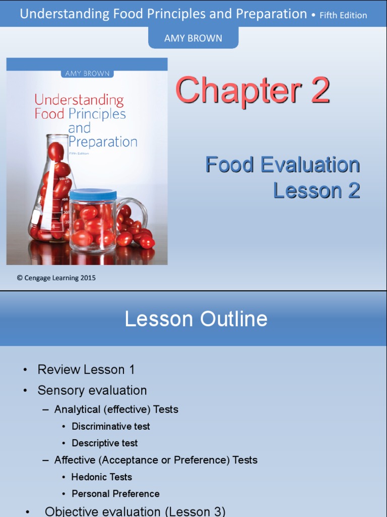 Food Evaluation Lesson 2: © Cengage Learning 2015 © Cengage Learning ...