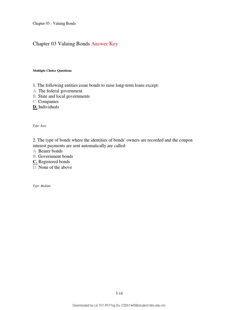 Valuing Bonds Chapter | PDF | Bonds (Finance) | Yield Curve