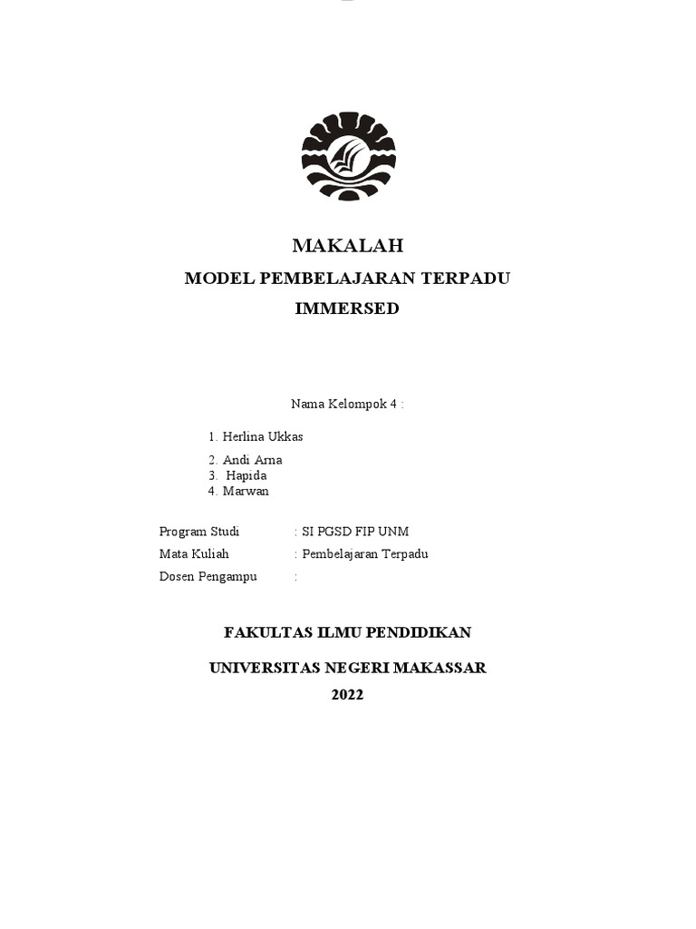 Model Pembelajaran Terpadu Immersed | PDF