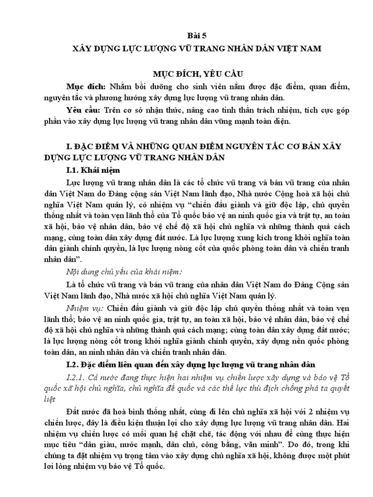 Bài 5 Xây D NG L C Lư NG Vũ Trang Nhân Dân | PDF