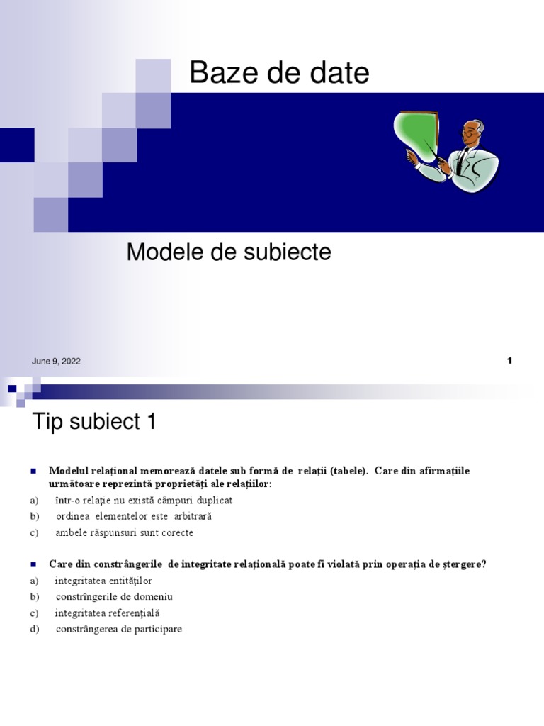 Curs13 - Modele de Subiecte | PDF