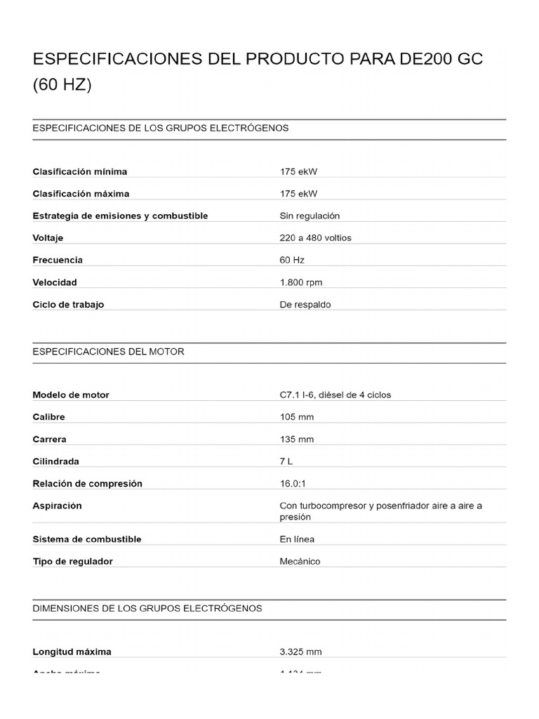 DE200 GC (60 HZ) | PDF