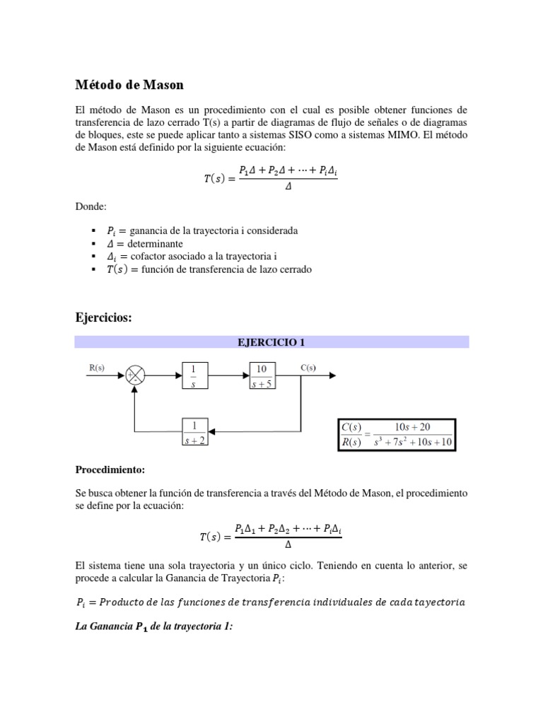 Método de Mason | PDF | Determinante | Matemáticas