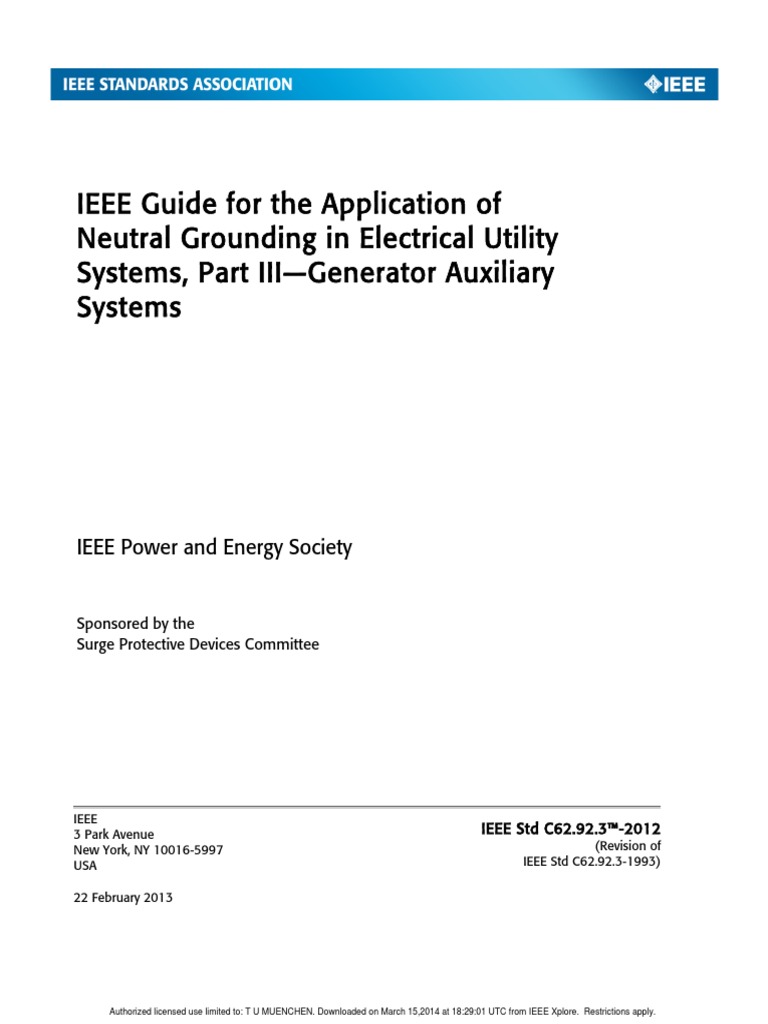 IEEE STD C62.92.3-2012 | PDF | Patent | Electrical Engineering