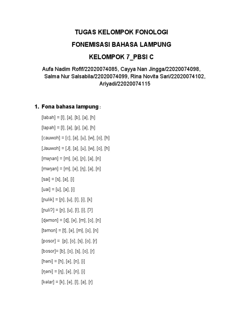 Kelompok 7 - PDF Fonologi | PDF