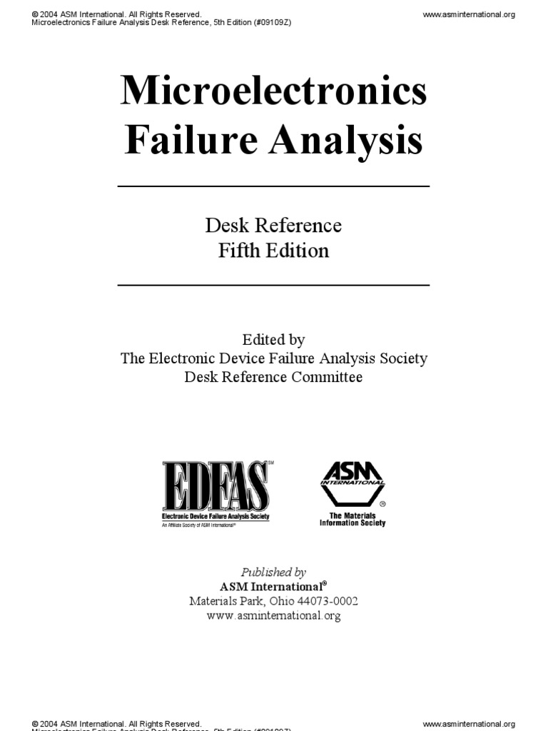 Microelectronics Failure Analysis - Desk Reference | PDF | Microscope ... Microelectronics Failure Analysis - Desk Reference | PDF | Microscope ...