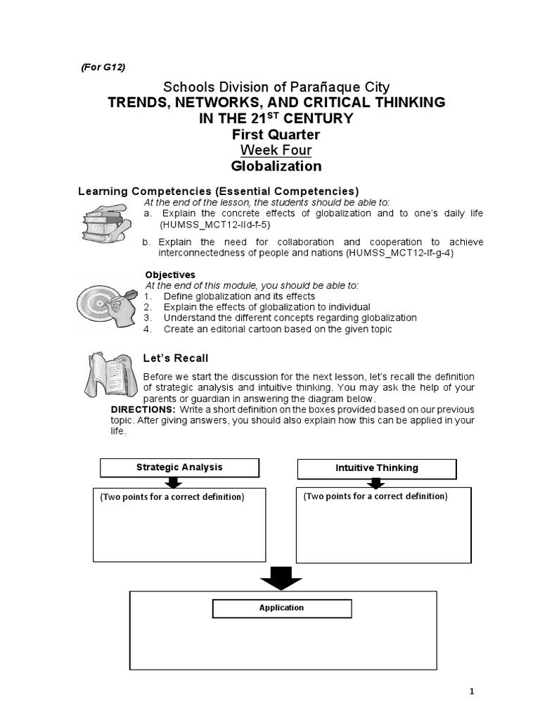HUMSS (TNCT) Grade12 Quarter1 Module Week4 | PDF | Globalization ...