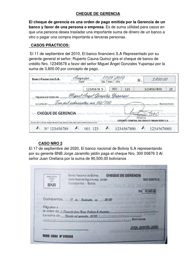 Cheque de Gerencia | PDF