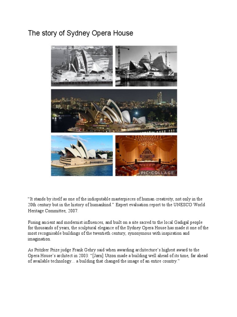The Story of Sydney Opera House | PDF