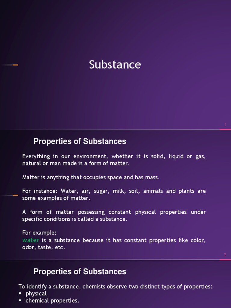Substance Chemistry Lesson 1 | PDF | Mixture | Chemical Substances