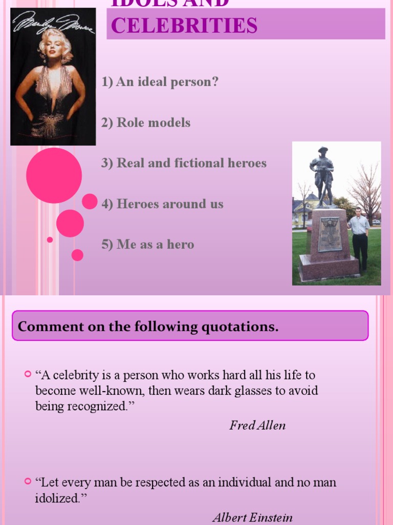 27 Idols, Celebrities and Famous Personalities | PDF | Psychology