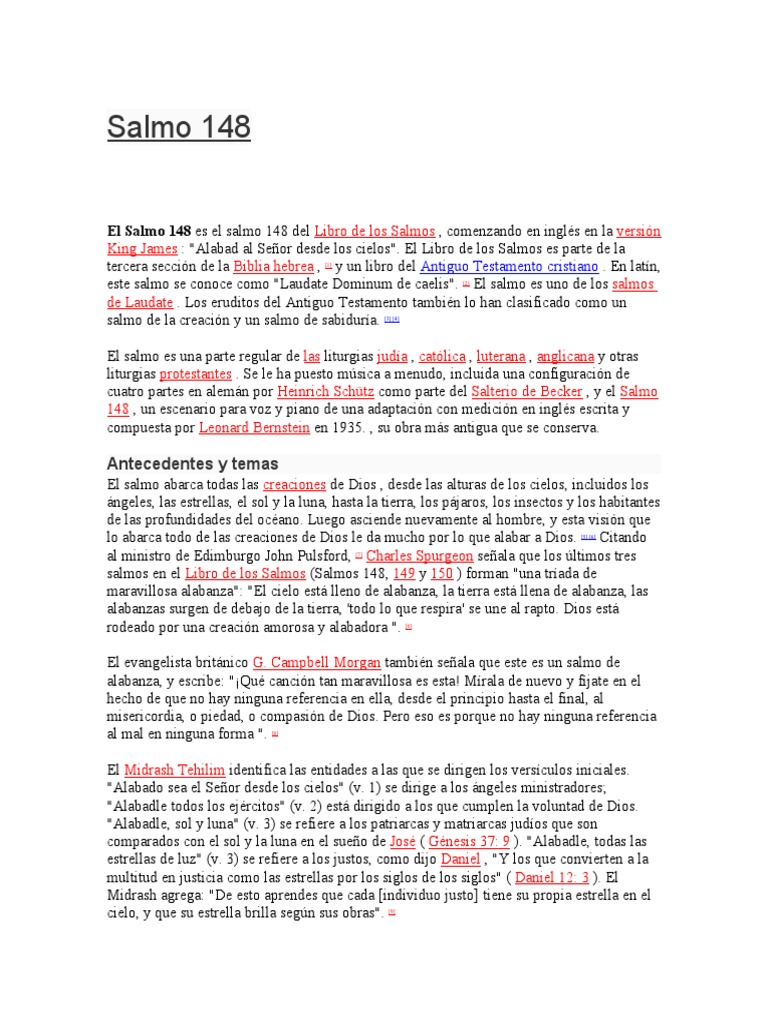 Salmo 148 | PDF | Salmos