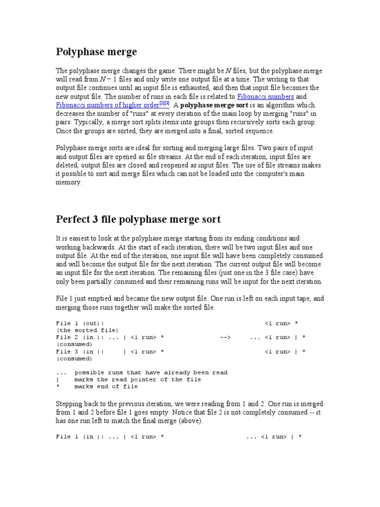 Polyphase Merge | PDF | Search Engine Indexing | Applied Mathematics