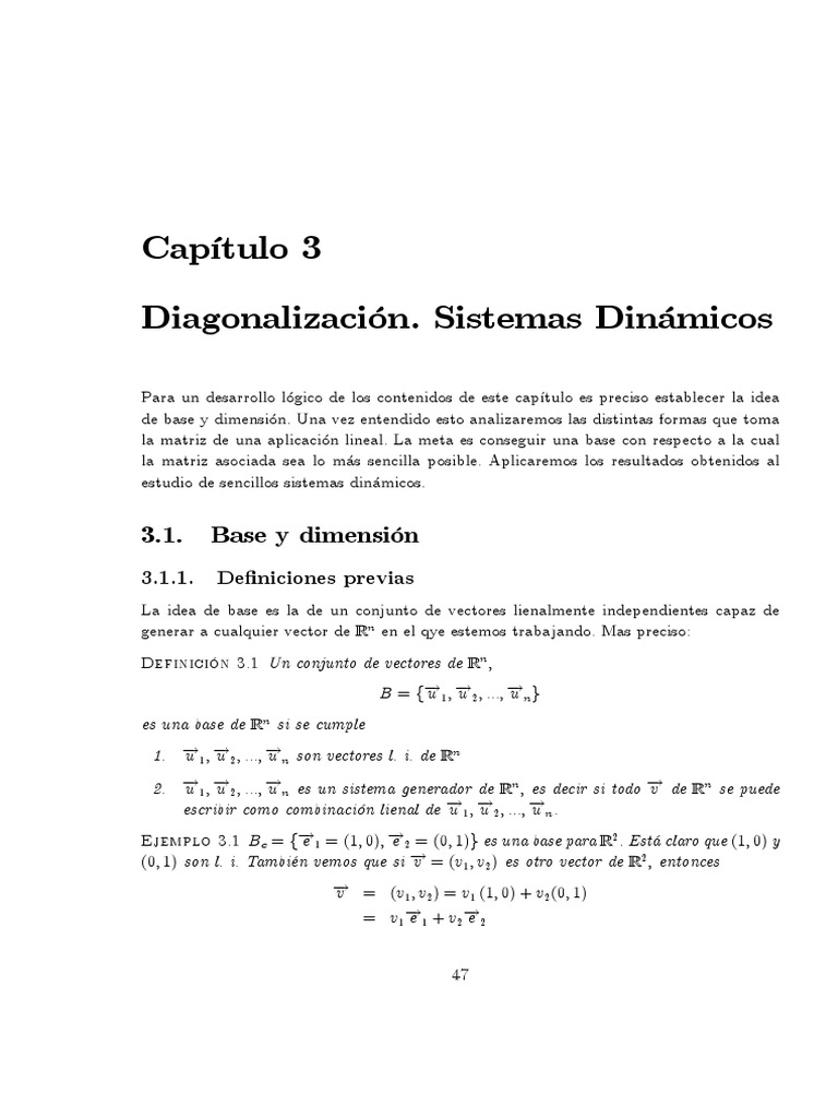 Diagonalización sistemas dinámicos | PDF | Valores propios y vectores propios | Mapa lineal