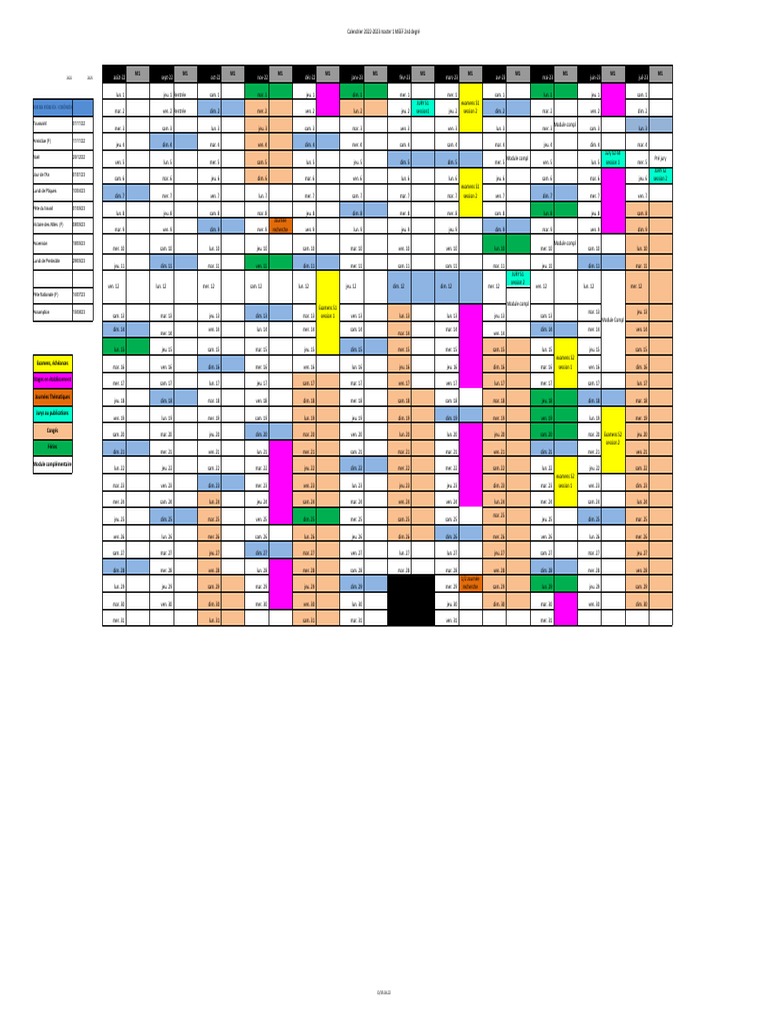Calendrier M1 MEEF 2022-2023 | PDF